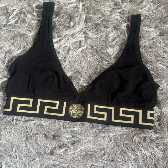 Versace | Intimates & Sleepwear | Versace Black Bra With Gold Accents ...